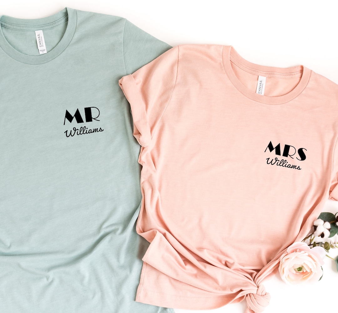 Personalized Mr & Mrs T-shirts: Honeymoon Couple Shirts - Etsy UK