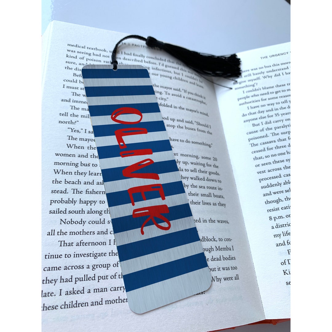 Custom Metal Bookmark: Engraved Stripes (personalized Name) - Etsy
