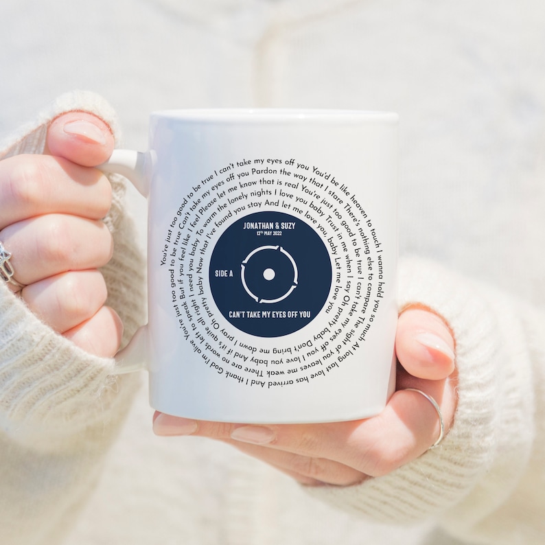Personalized Song Lyrics Mug, Wedding Anniversary Gift, Valentines - Etsy