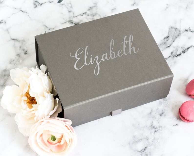 Real Foil Print Rose Gold Personalised Gift Box With Name - Etsy