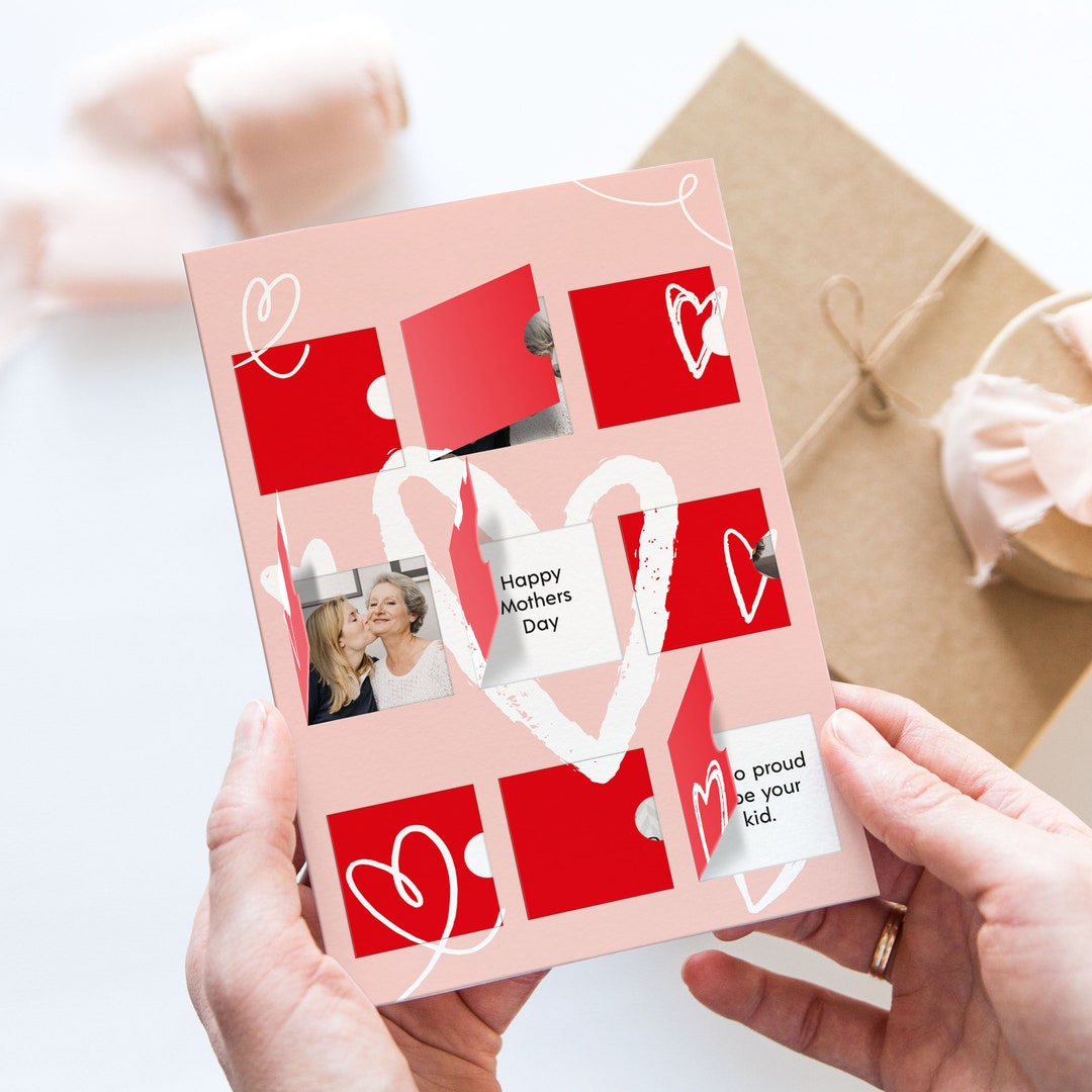 Personalised Photo Greeting Card, Reveal Messages Love Alternative Card ...
