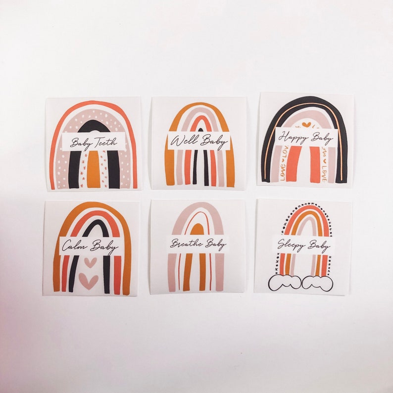 Baby Essential Oil Labels, Colorful Essential Oil Decals, Baby Rollers ...