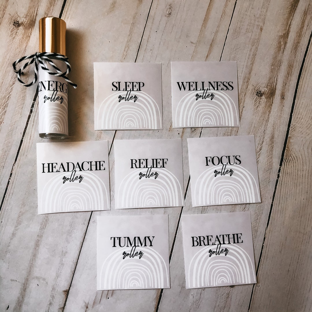 Essential Oil Labels, 10ml Roller Labels, Starter Kit Collection, 2x2 ...