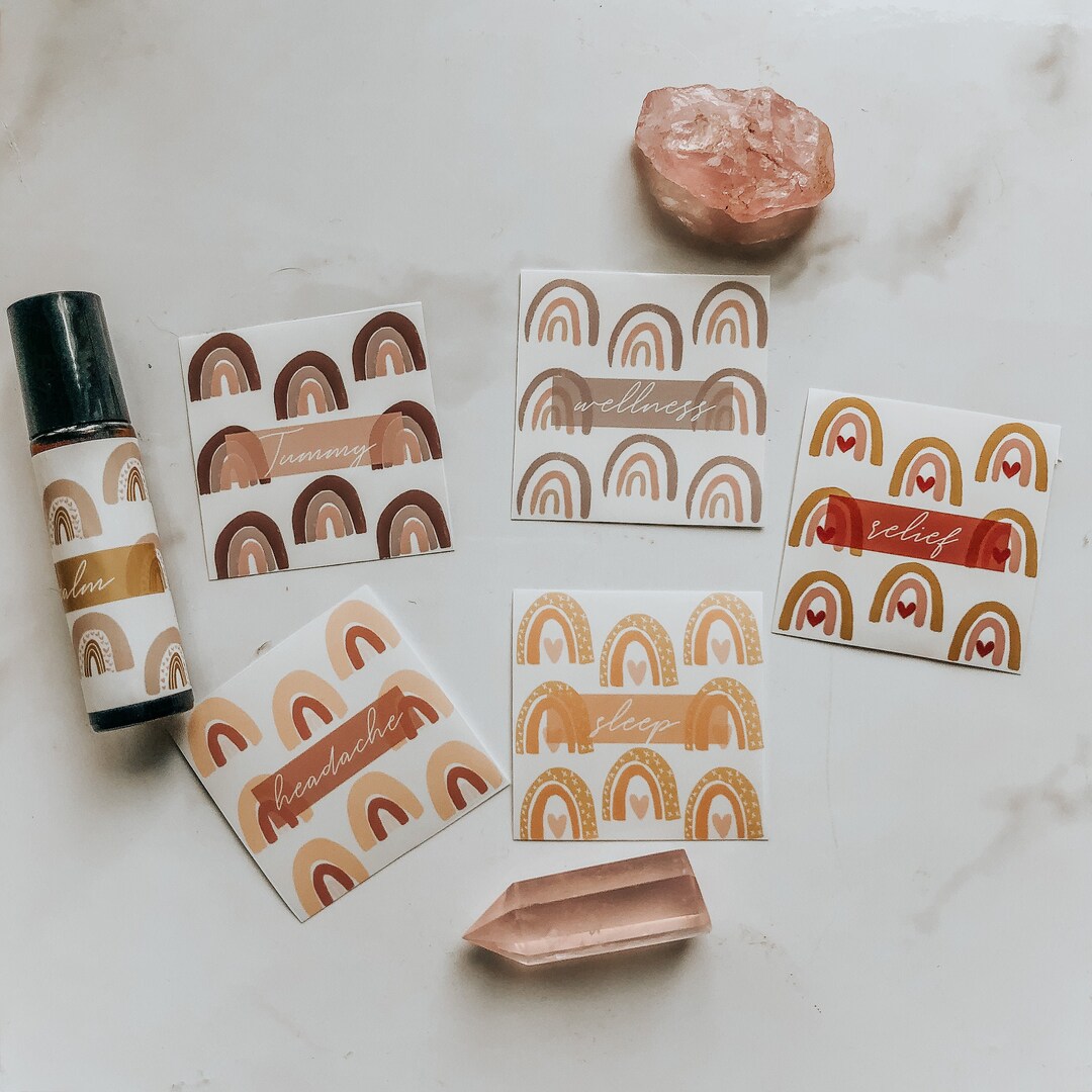 Essential Oil Labels, 10ml Roller Labels, Starter Kit Collection, 2x2 ...