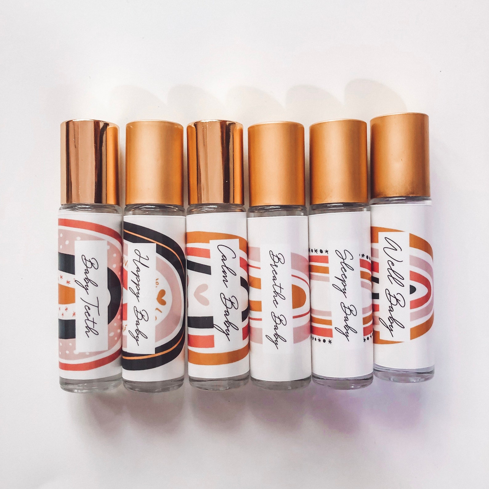 Baby Essential Oil Labels, Colorful Essential Oil Decals, Baby Rollers ...