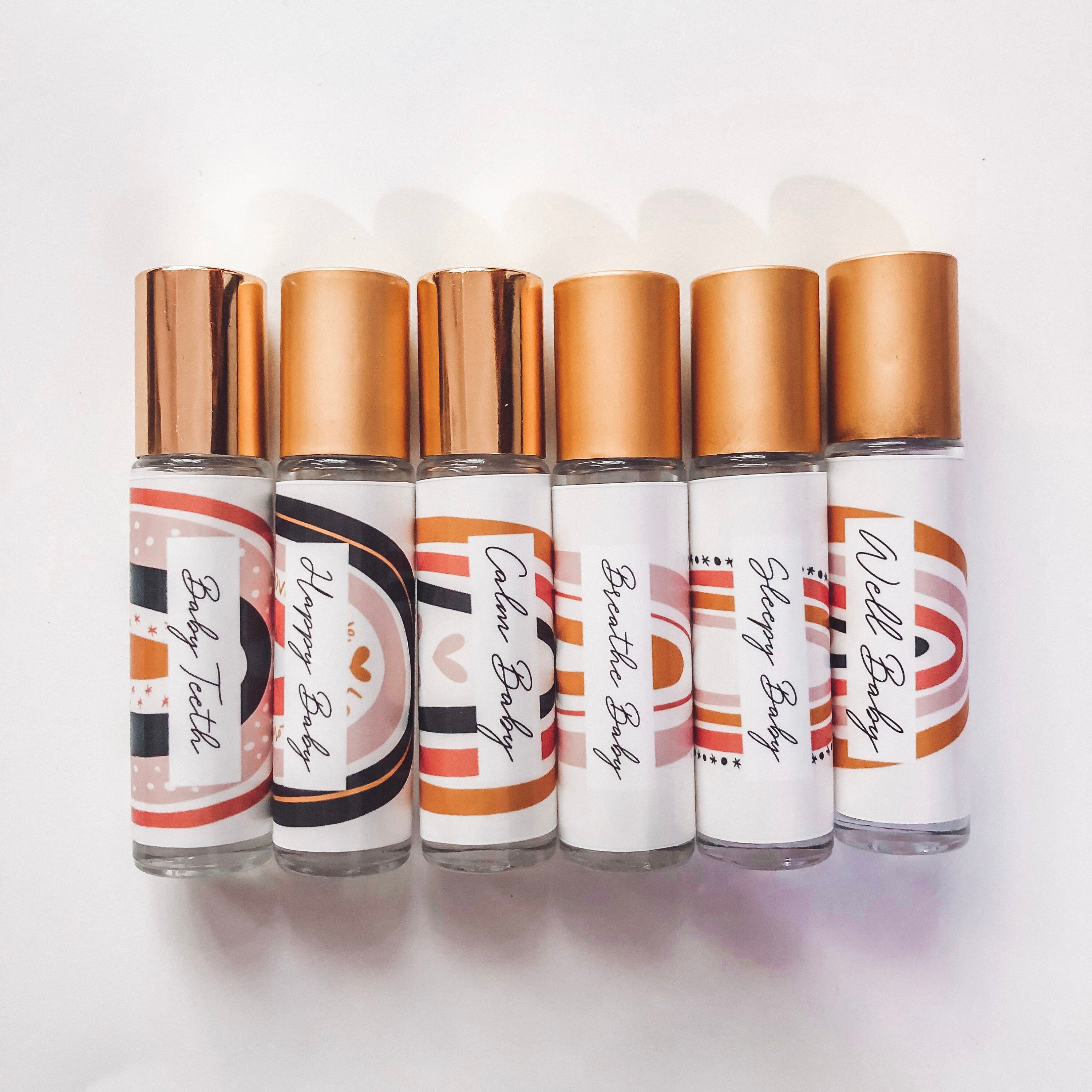 Baby Essential Oil Labels, Colorful Essential Oil Decals, Baby Rollers ...