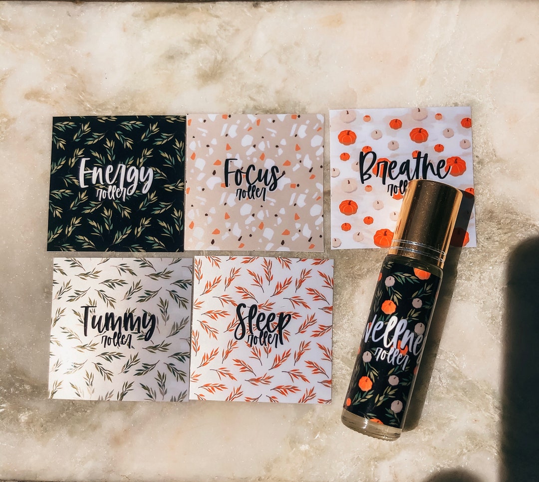 Essential Oil Labels, 10ml Roller Labels, Starter Kit Collection, 2x2 ...