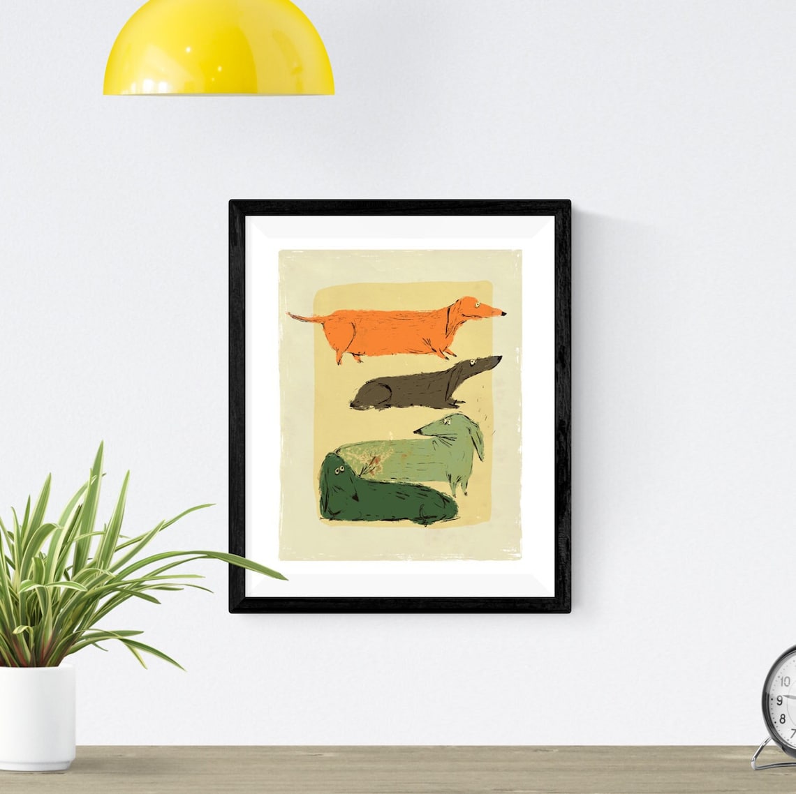 Dachshund Art/ Dachshund Print/ Wall Art/ Illustration / - Etsy