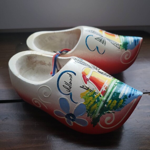 Pair Of Holland Made Wood Clogs - Wood Footwear - Gem