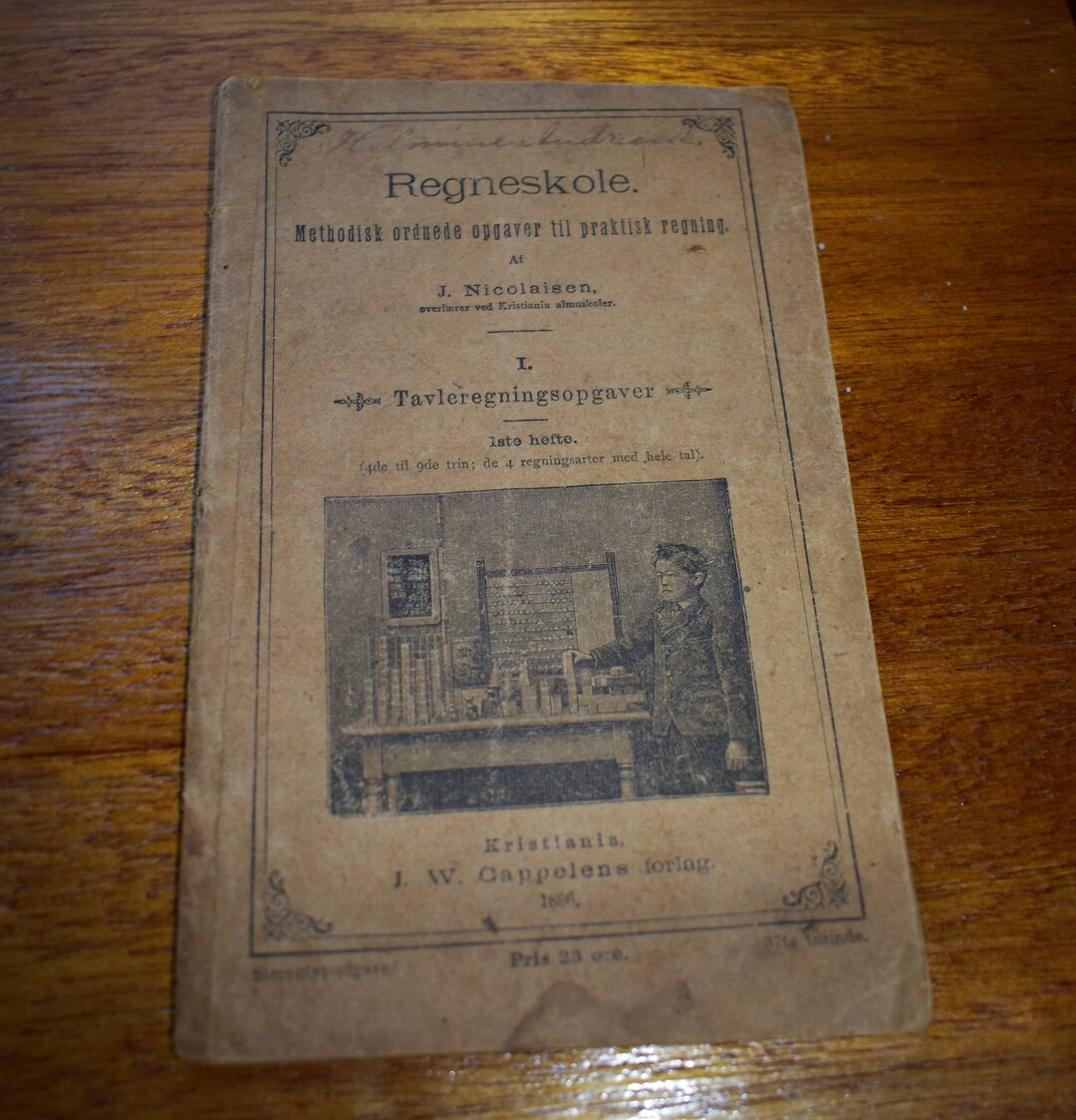 Vintage Mathematics Pamphlet - Antique Paper Sentiment - Regneskole ...