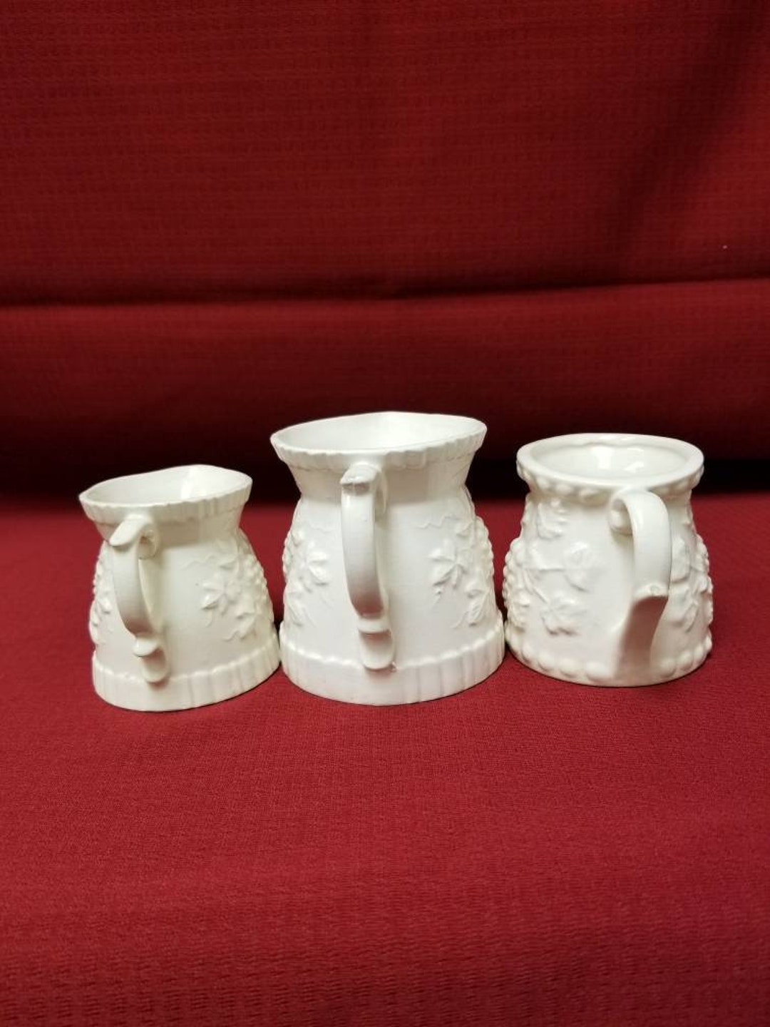 White Grape Vintage Measuring Cup Pitcher - Floral Grape Pattern - Made ...