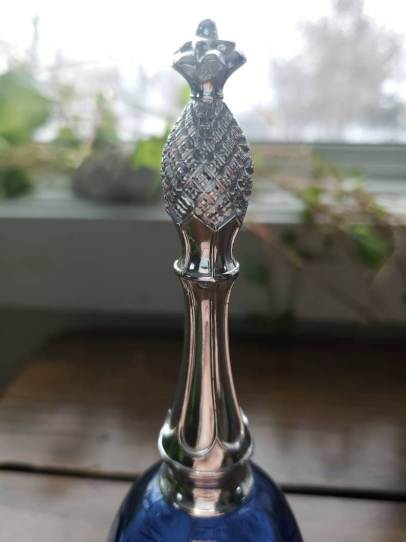 Avon Perfume Bottle Blue and Silver Bell 1976 - Etsy