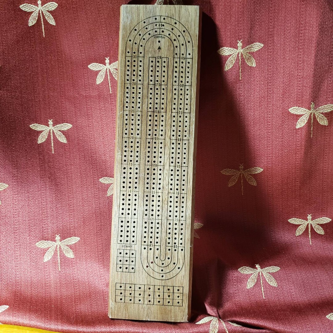 Wood Block Cribbage Board - Vintage Coffee Table Game - Classic ...