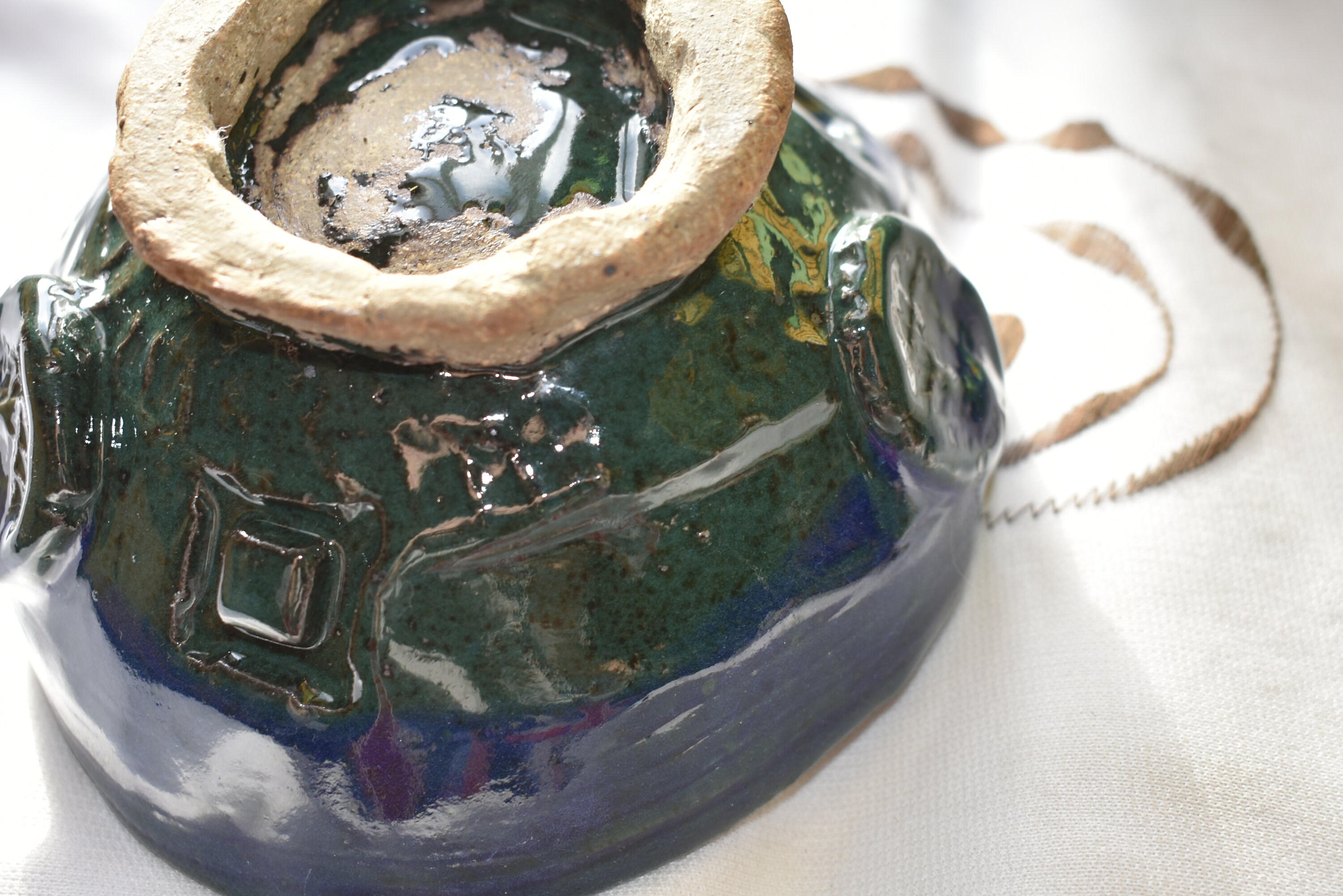 Clay Stamp Pottery Stoneware Salt Glaze Smug Bowl Alter Good - Etsy