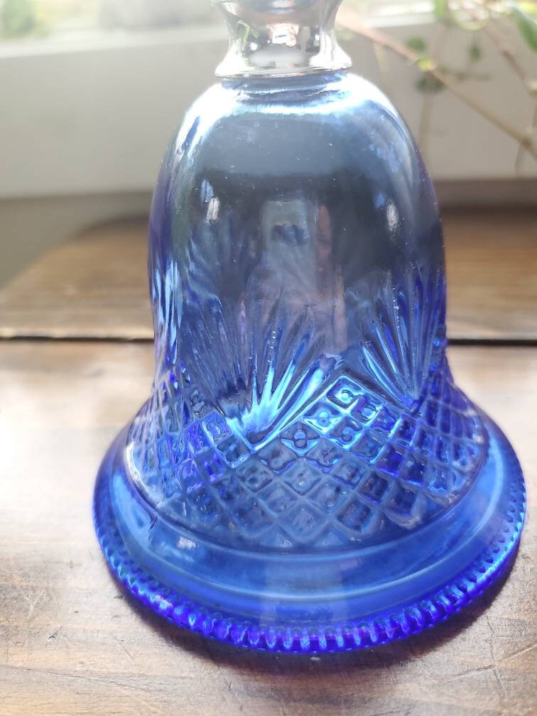 Avon Perfume Bottle Blue and Silver Bell 1976 - Etsy
