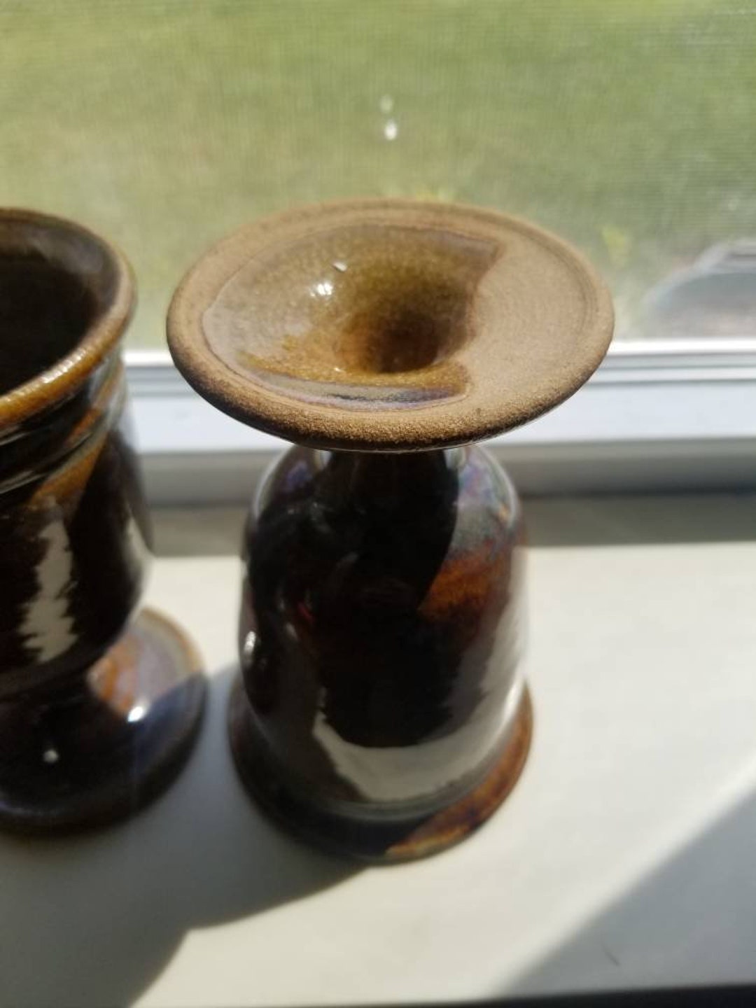 Pottery Wine Goblet - Brown Ceramic Wine Glass Stemware - Etsy