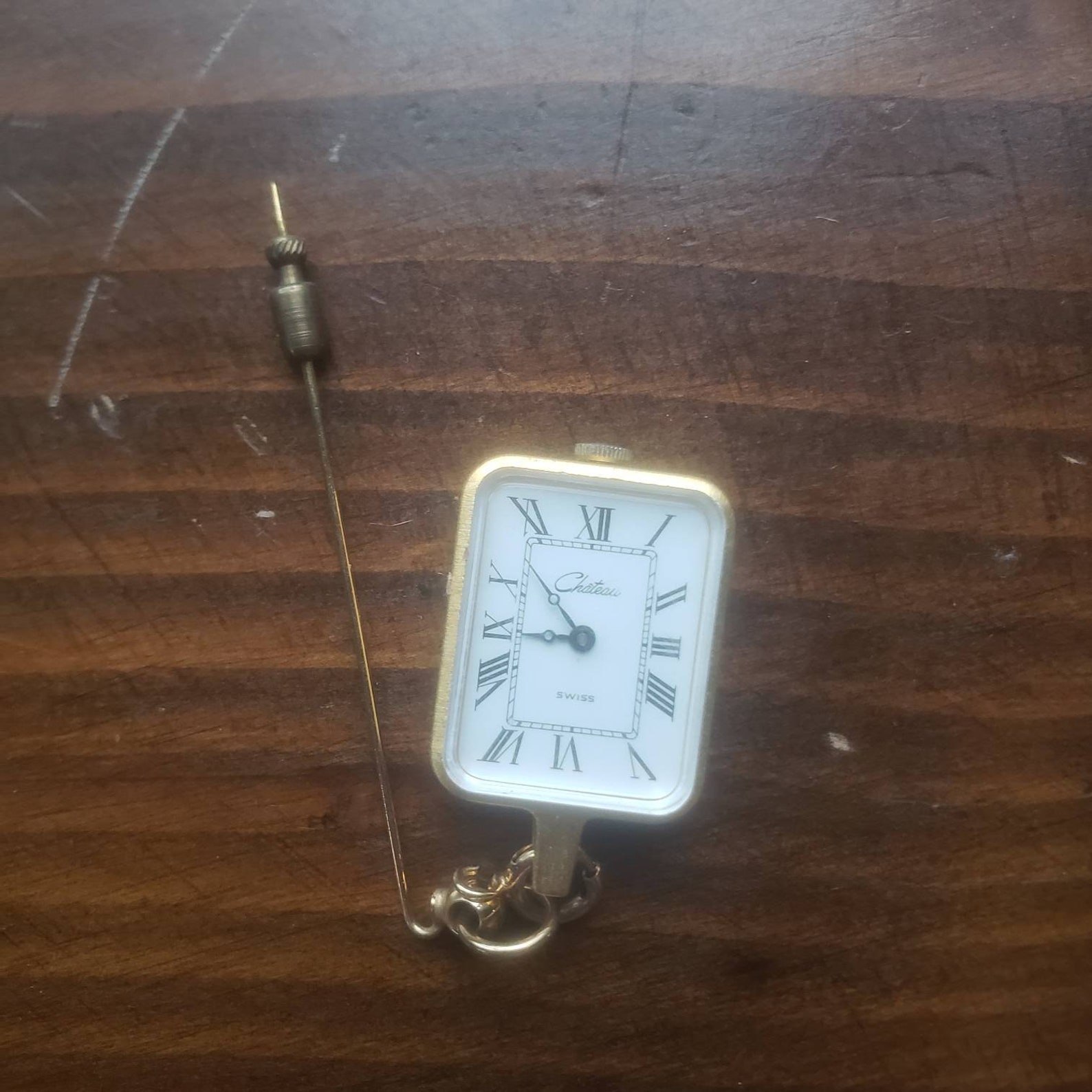 Mens Metal Gold Colored Clock Tie Pin - Weight Bar Button Pin - Etsy