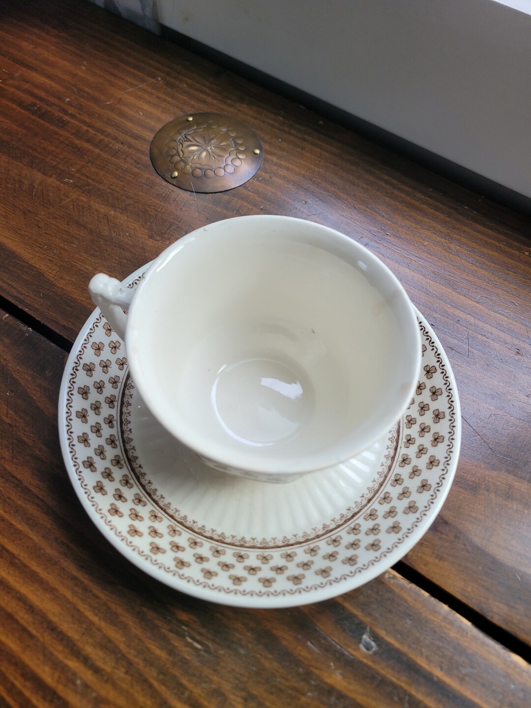 Ironstoneware Tea Cup and Saucer - Mw Adams England Micratex - Brown ...