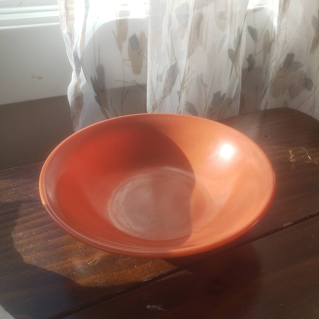 Orange Milk Glass Bowl - Vintage Kitchen Ware - Oven Ware Glass - Etsy