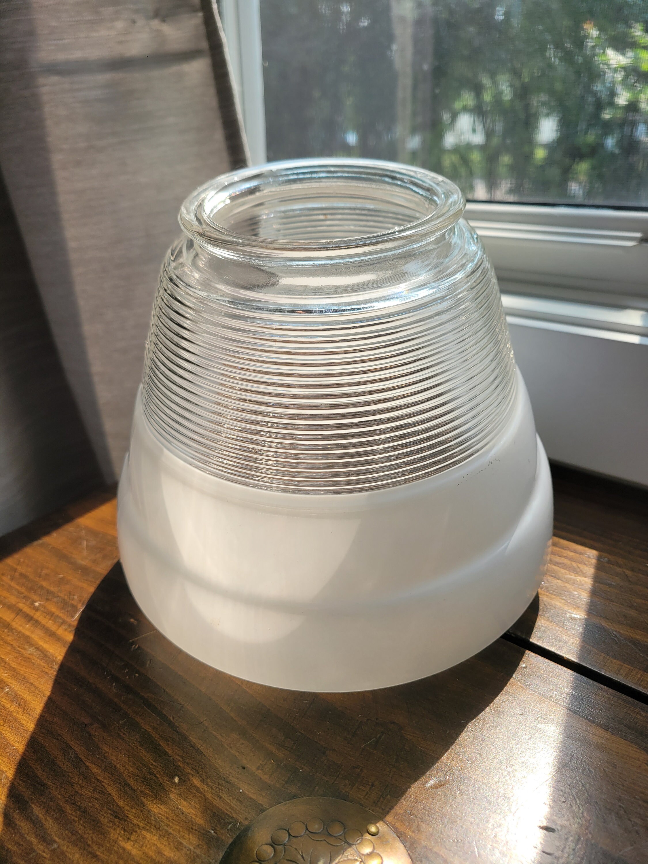 Large Heavy Milk White Glass Light Dome Light Shade Glass Light Fixture ...