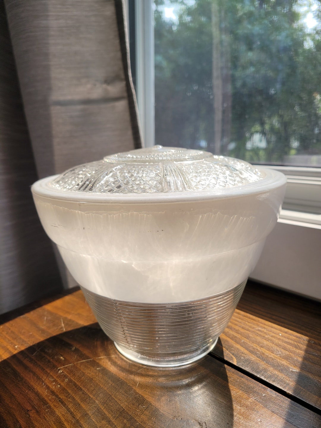 Large Heavy Milk White Glass Light Dome - Light Shade - Glass Light ...