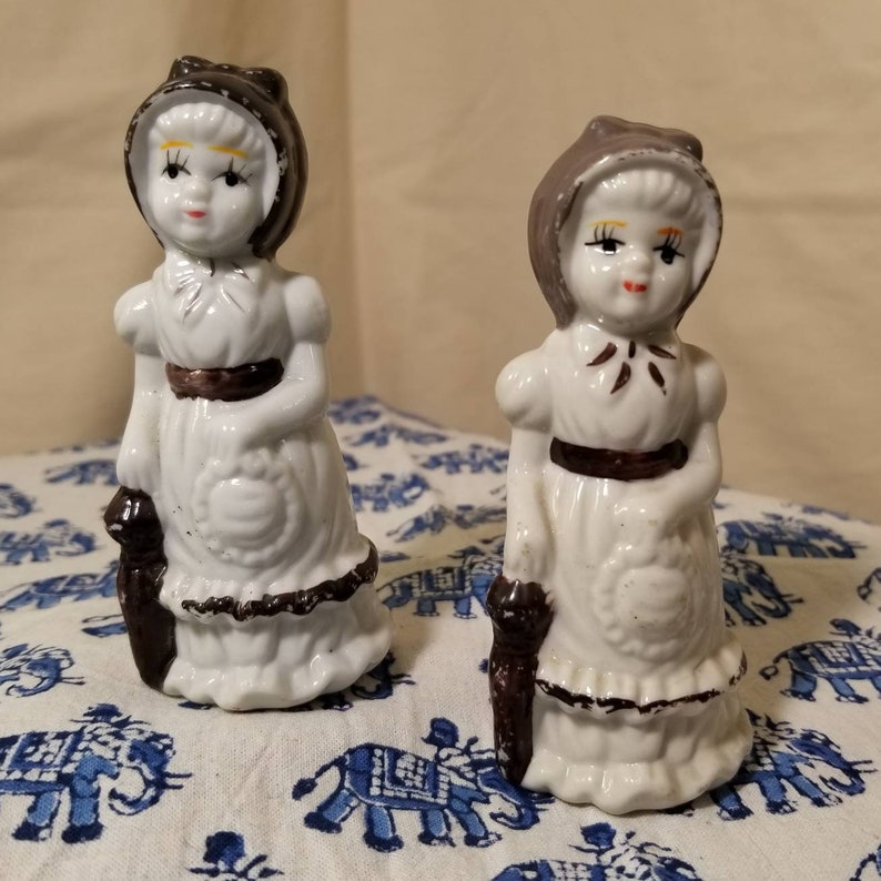 Victorian Lady Figurine White Porcelain China Ladys in a Bonnet With ...