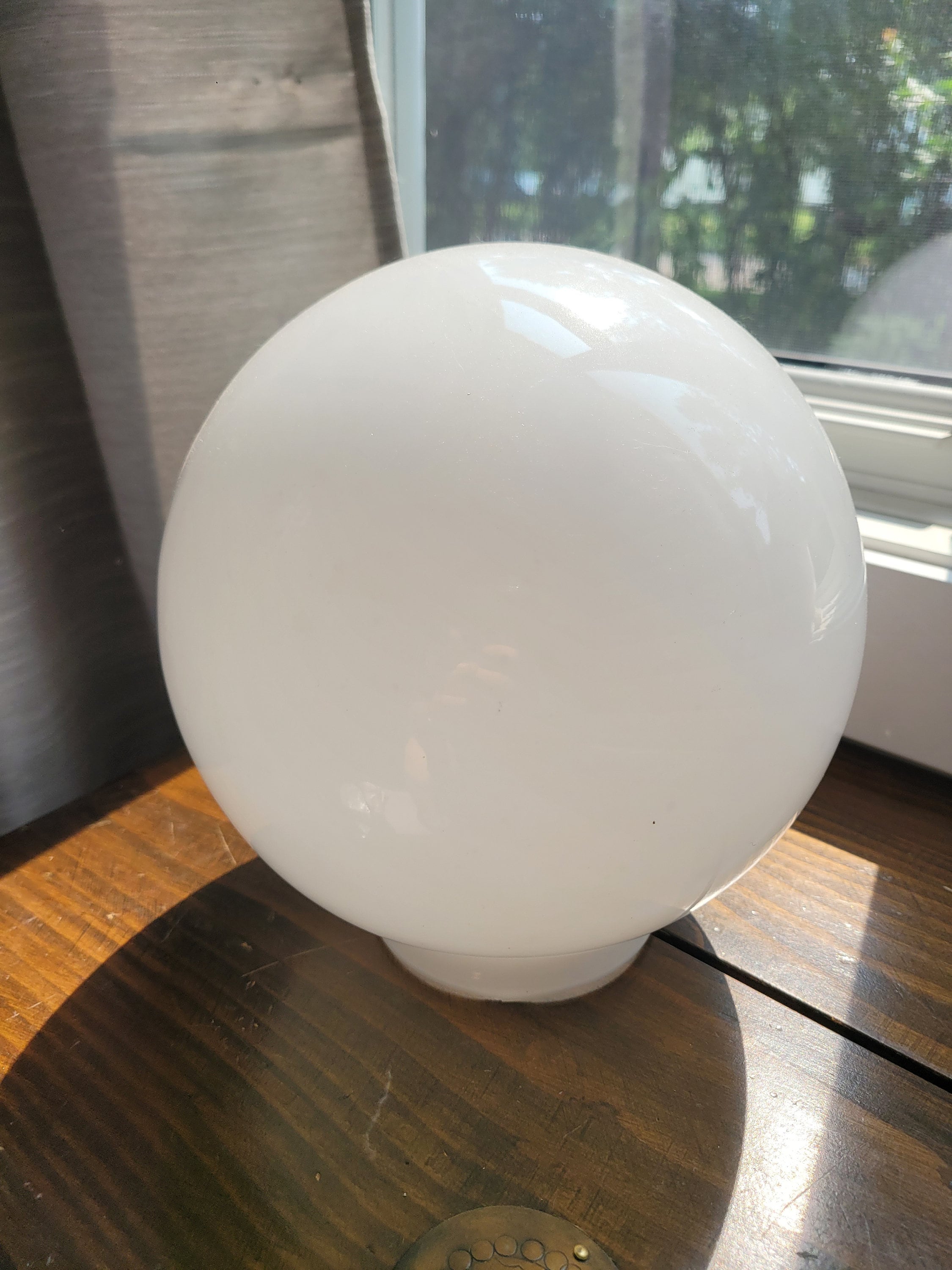 Large Delicate Milk White Glass Light Dome - Light Shade - Gl - Etsy