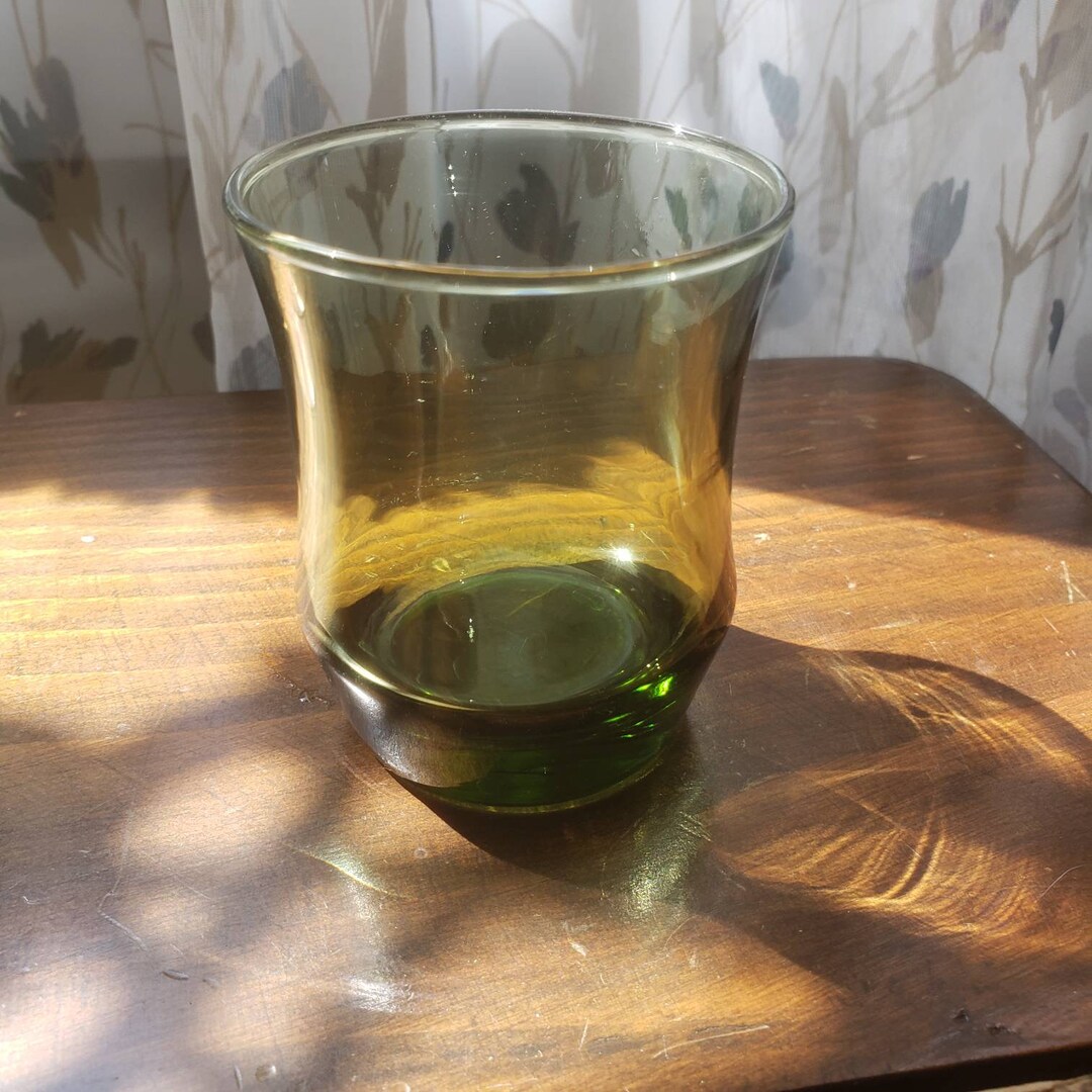 Juice Green Glass Cup - Mid Mordern Colored Kitchen Serving Ware - Etsy