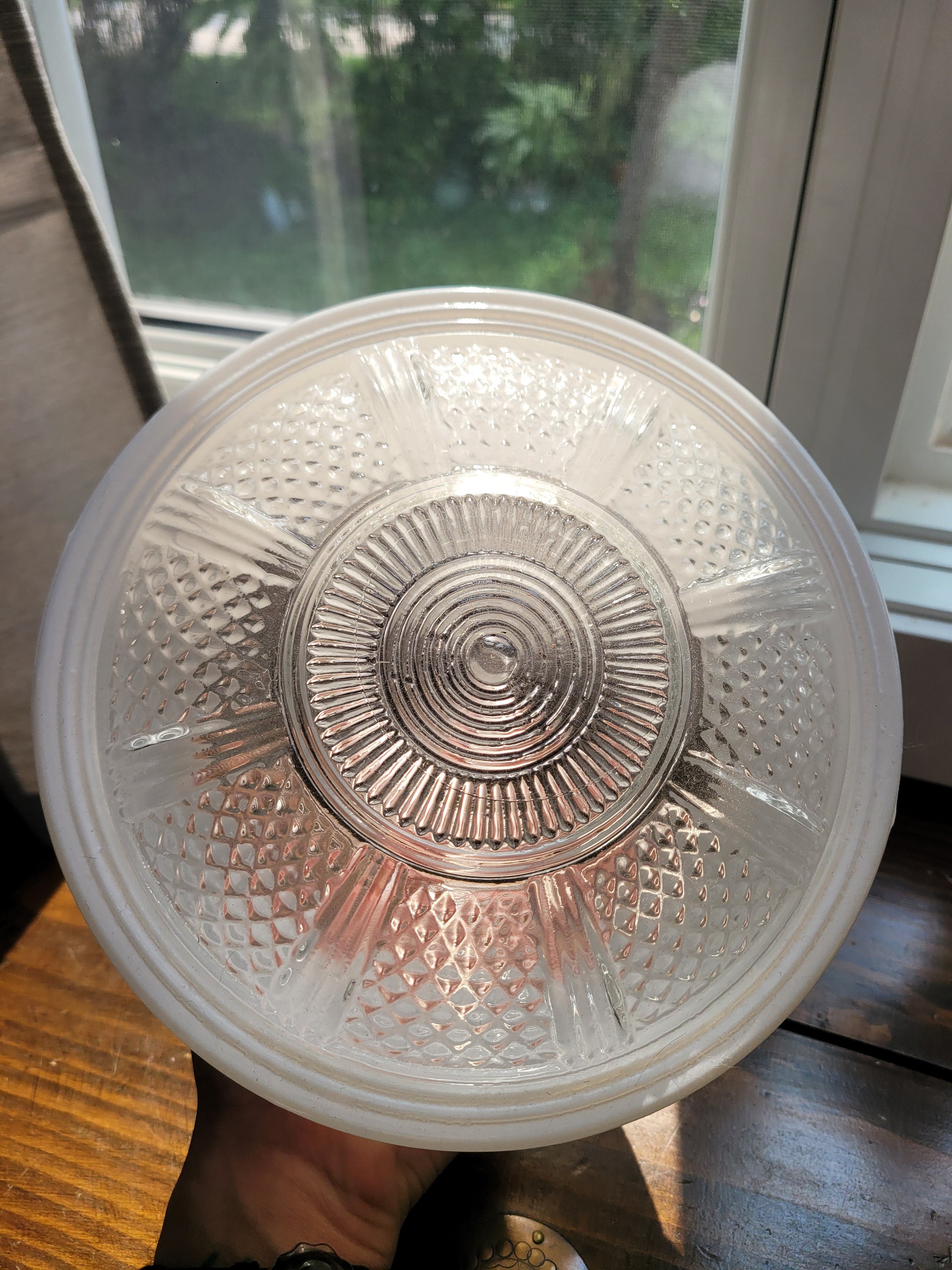 Large Heavy Milk White Glass Light Dome Light Shade Glass Light Fixture ...