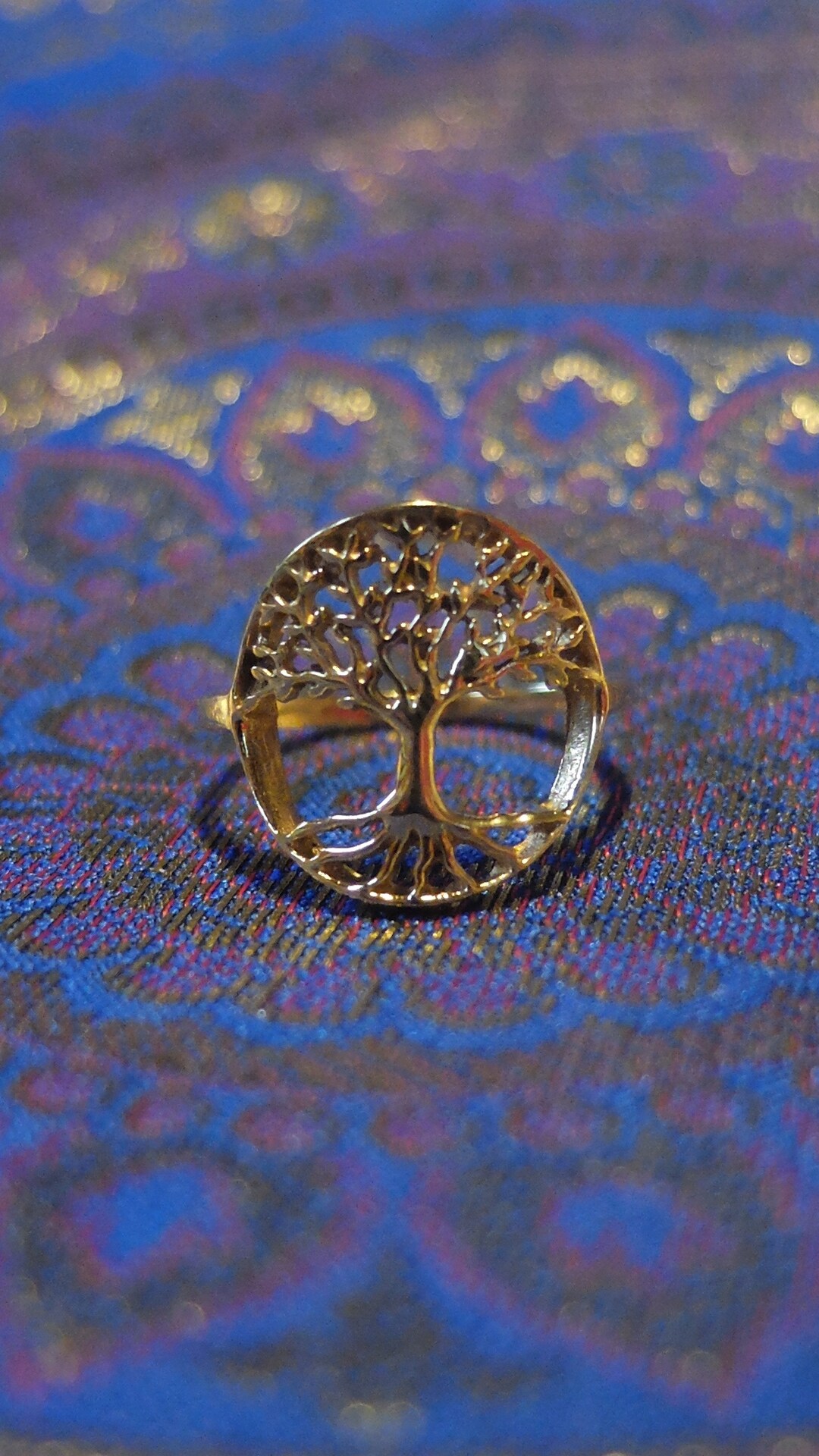 Tree of Life Ring - Sacred Geometry Gold Ring - Golden Brass Tree of ...