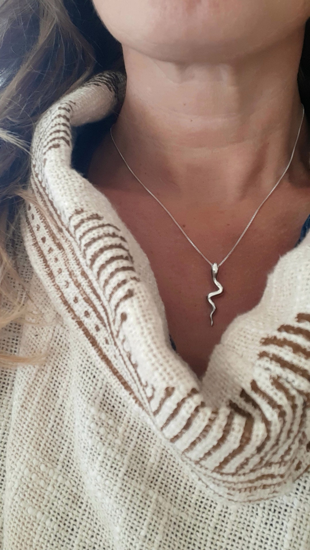 Sterling Silver Snake Pendant, Silver Snake Jewelry, Protection Jewelry ...