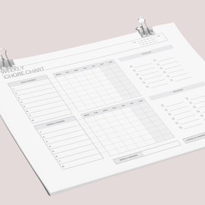 Chore Chart Printable A4 US Letter Sizes Family Chore Chart Reward ...