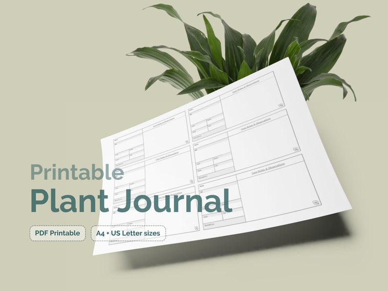 Plant Journal Printable PDF A4 & US Letter - Etsy Plant Journal Printable PDF A4 & US Letter - Etsy
