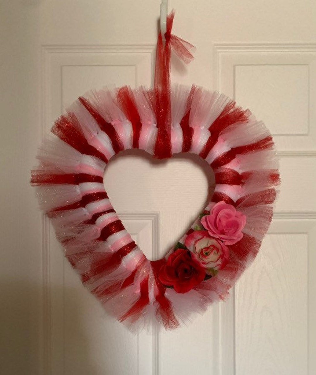 Tulle Heart Wreath - Etsy