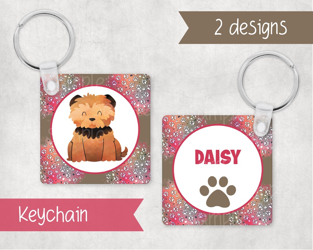 Brown Fluffy Dog- Keychains, Car Coasters - Sublimation Template Files ...