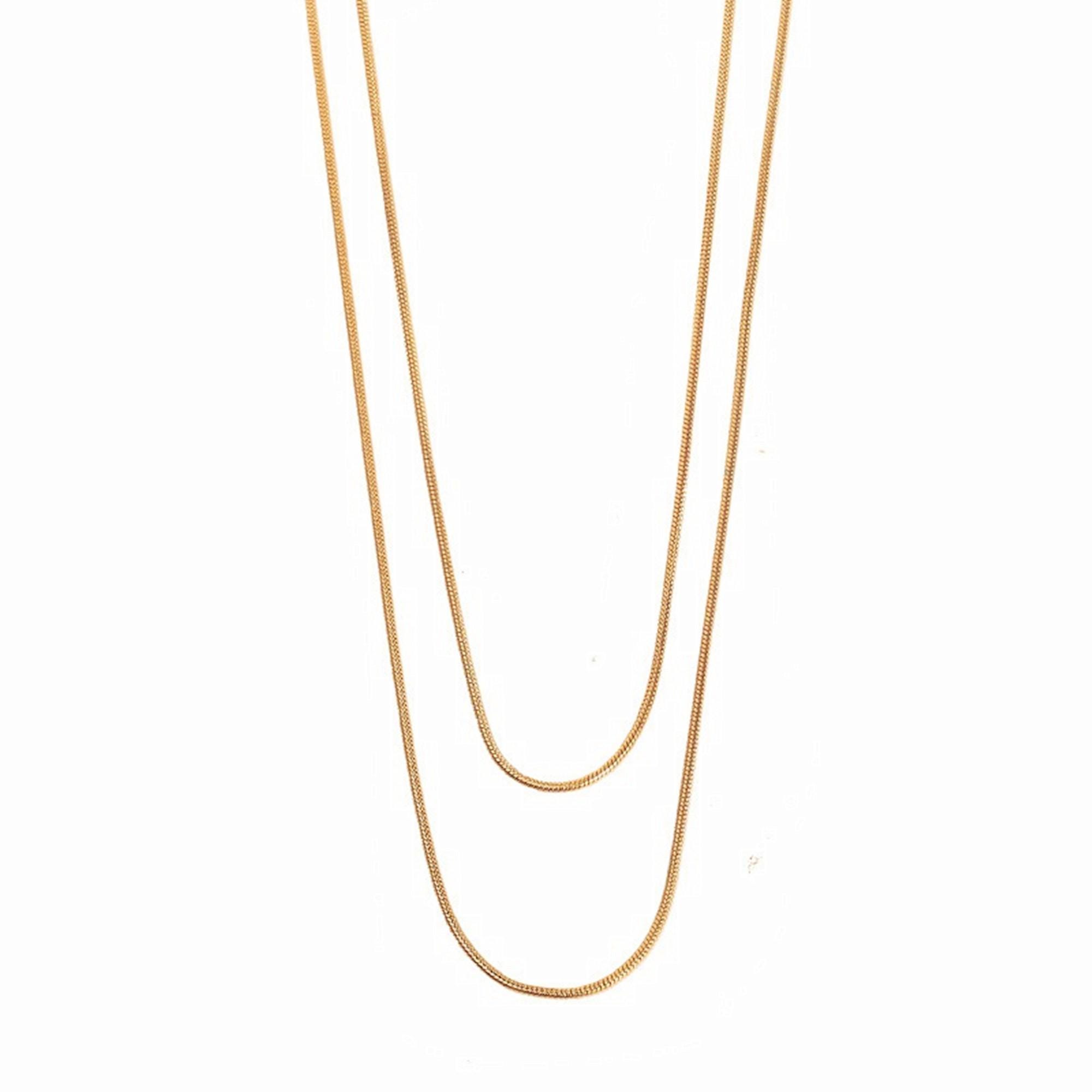 18K Gold Plated Snake Bone Chain Necklace, Long Sweater Necklace - Etsy