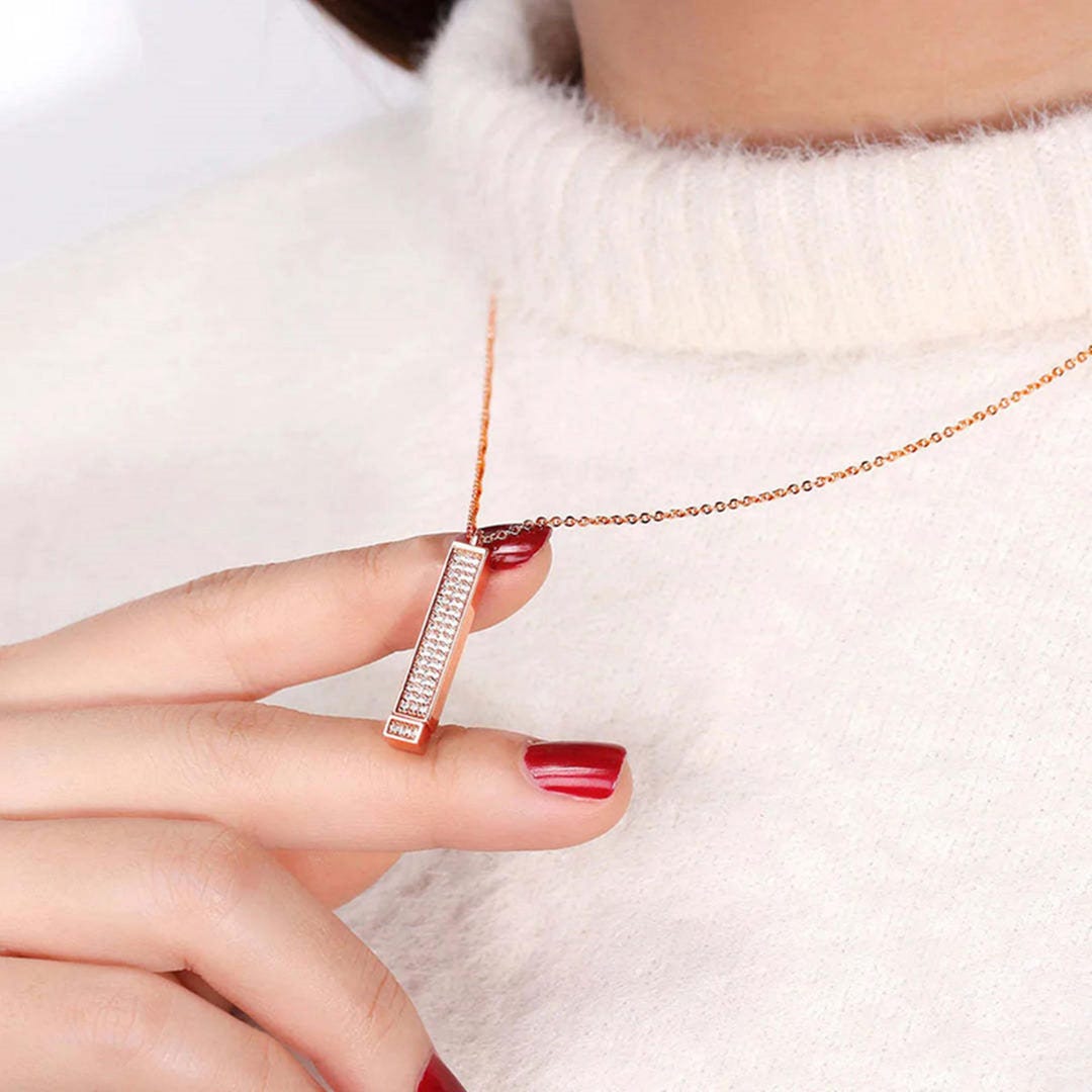 Retractable Three-dimensional Stick Necklace, DIY Name Engraving ...