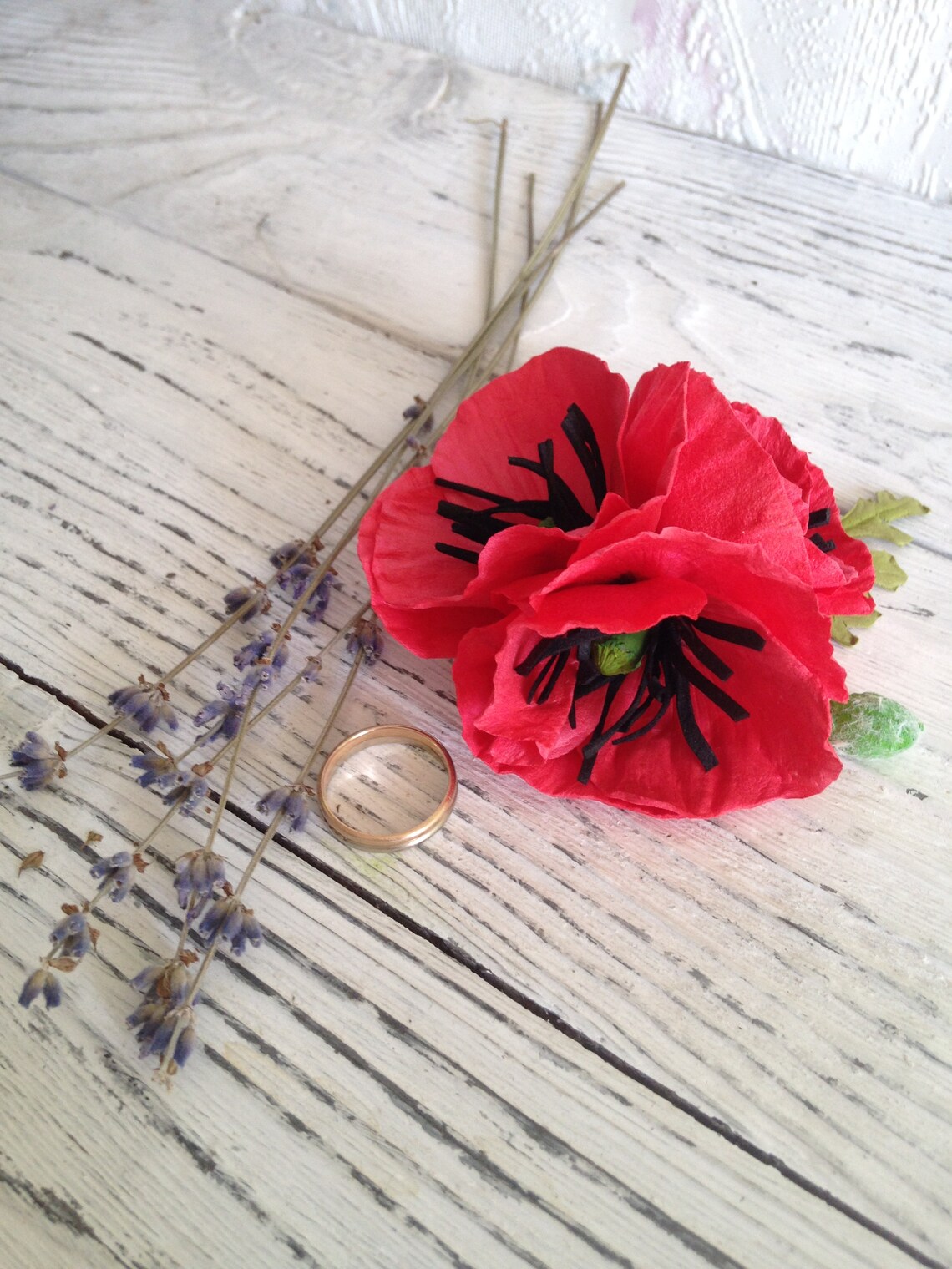 Red Faux Poppy Brooch/hair Clip Red Flower Brooch Wedding Red - Etsy