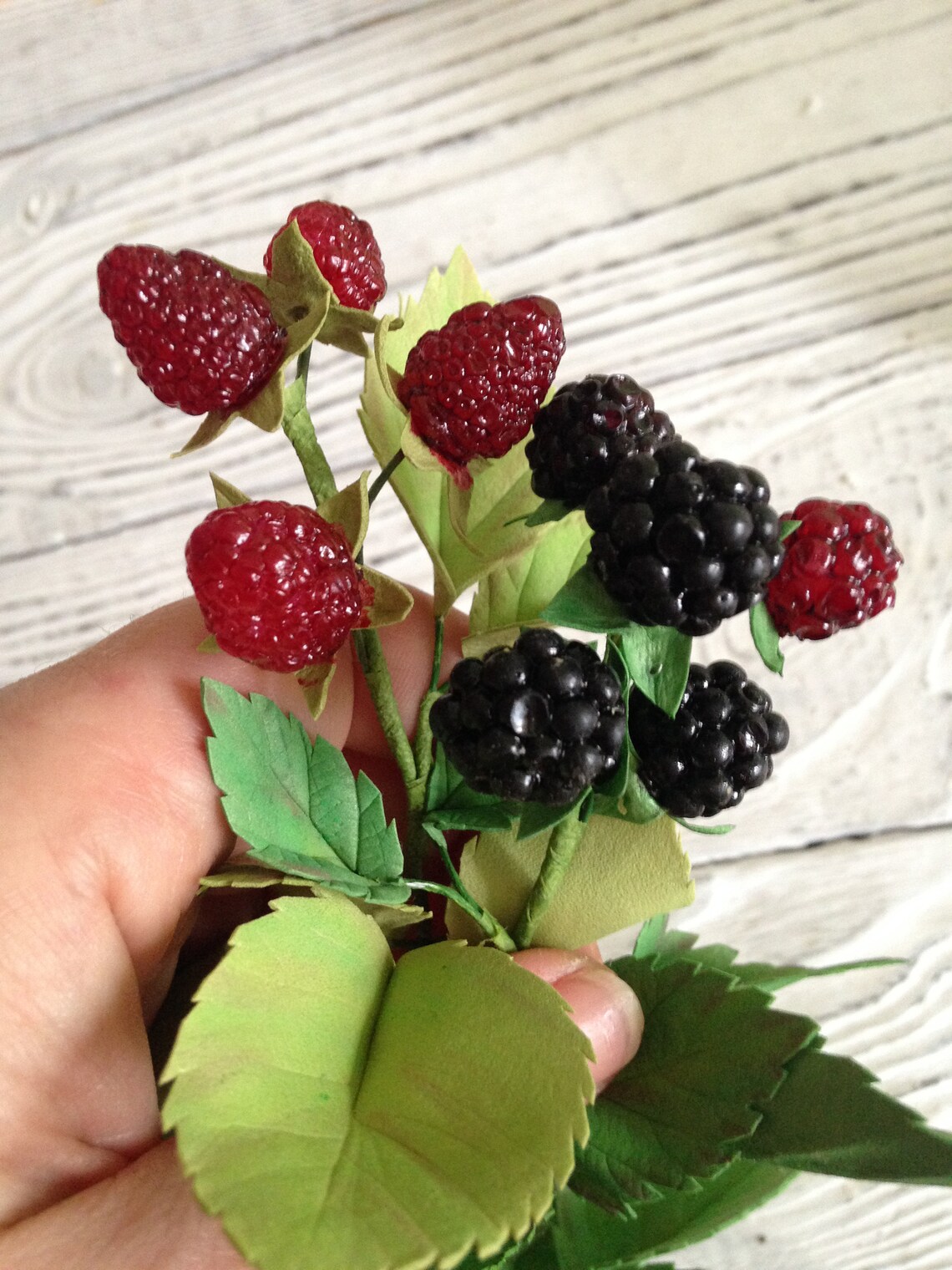 Artificial Berry Bouquet Raspberry Blackberry Blueberry - Etsy