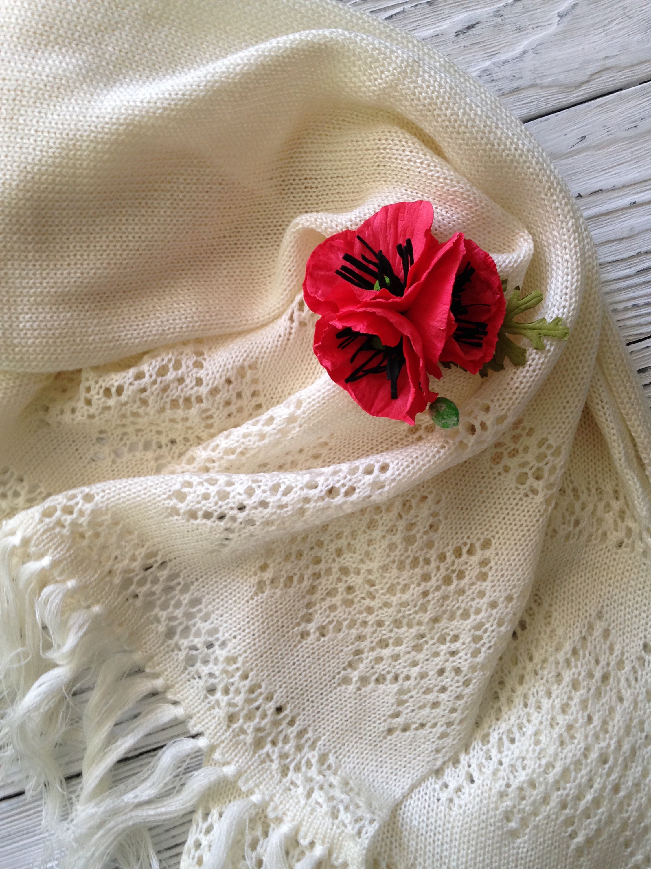 Red Faux Poppy Brooch/hair Clip Red Flower Brooch Wedding Red - Etsy