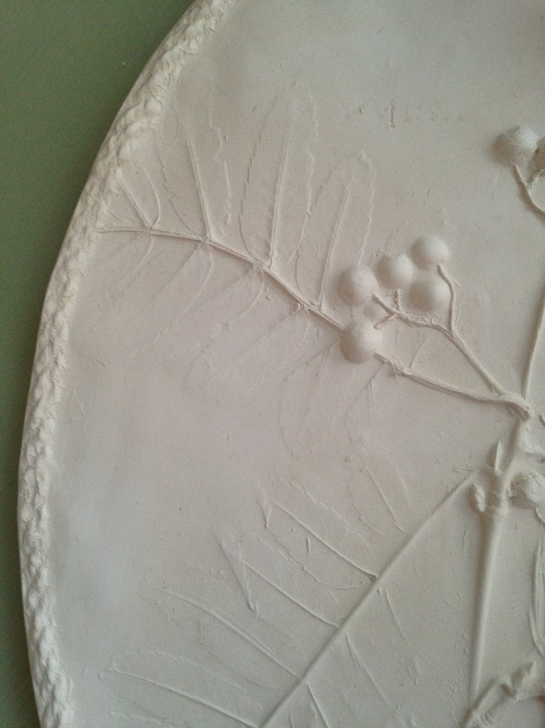 Berry Botanical Bas-relief Floral Plaster Cast Wall Decor Oval - Etsy
