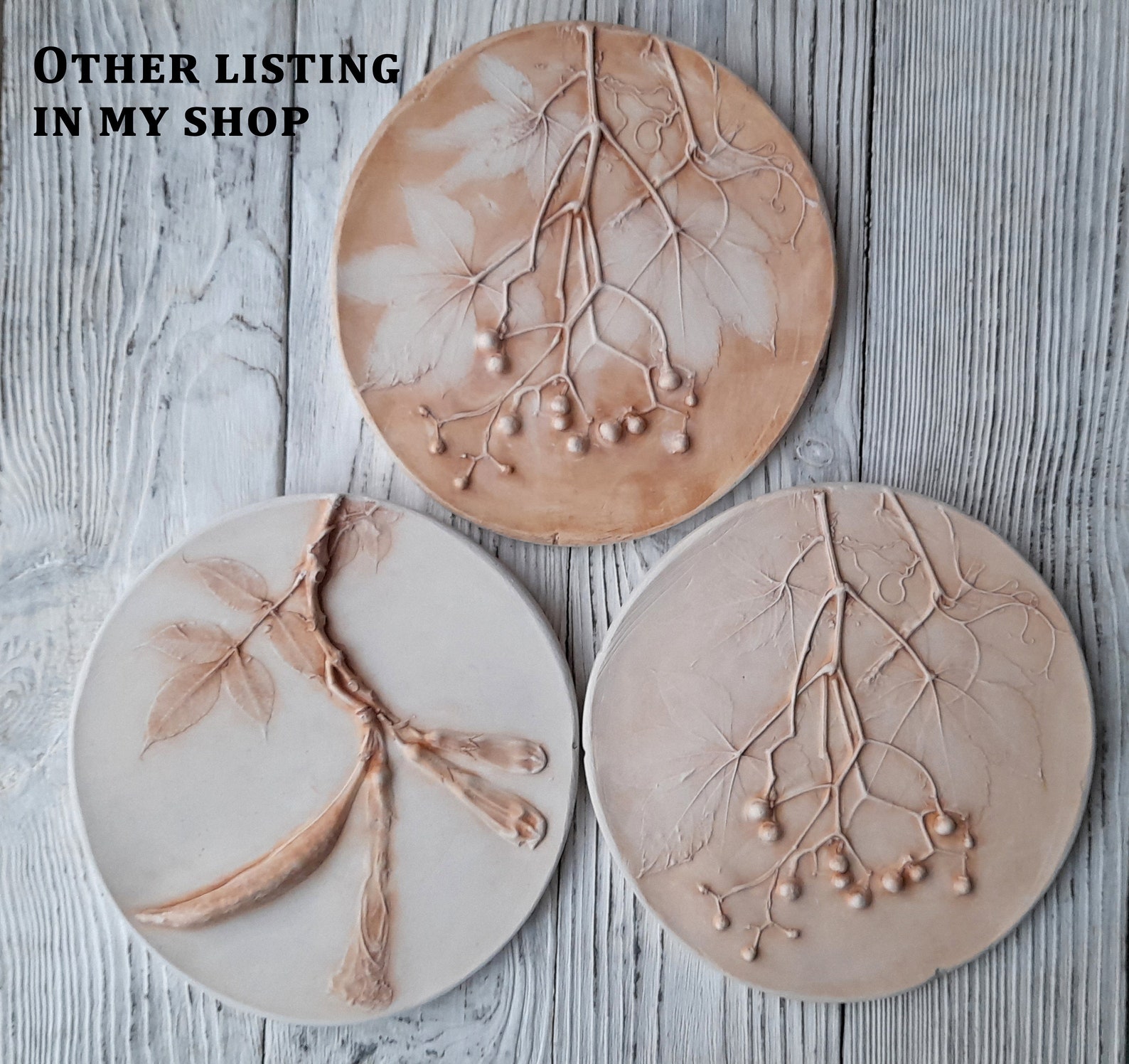 Lavender Round Plaster Cast Provence Flower Tile Floral Botanical Bas ...