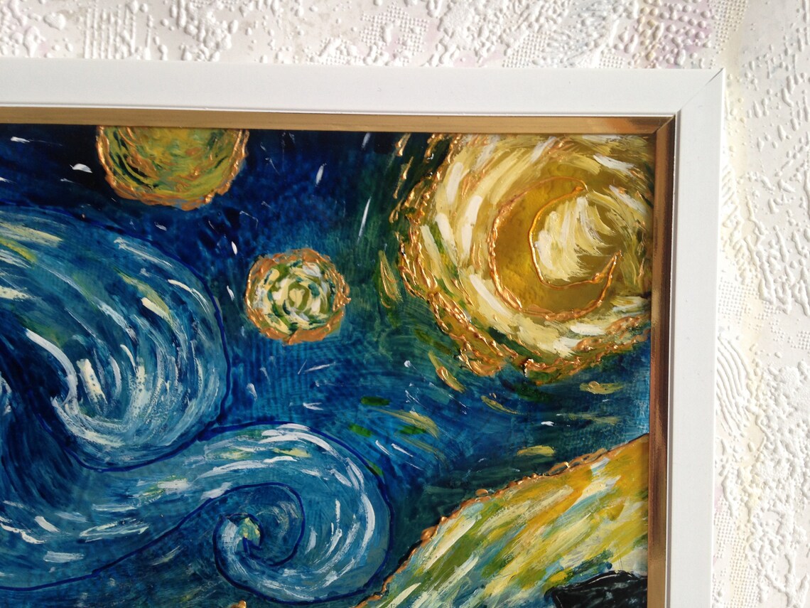 The Starry Night by Vincent Van Gogh Reproduction Stained Glass ...