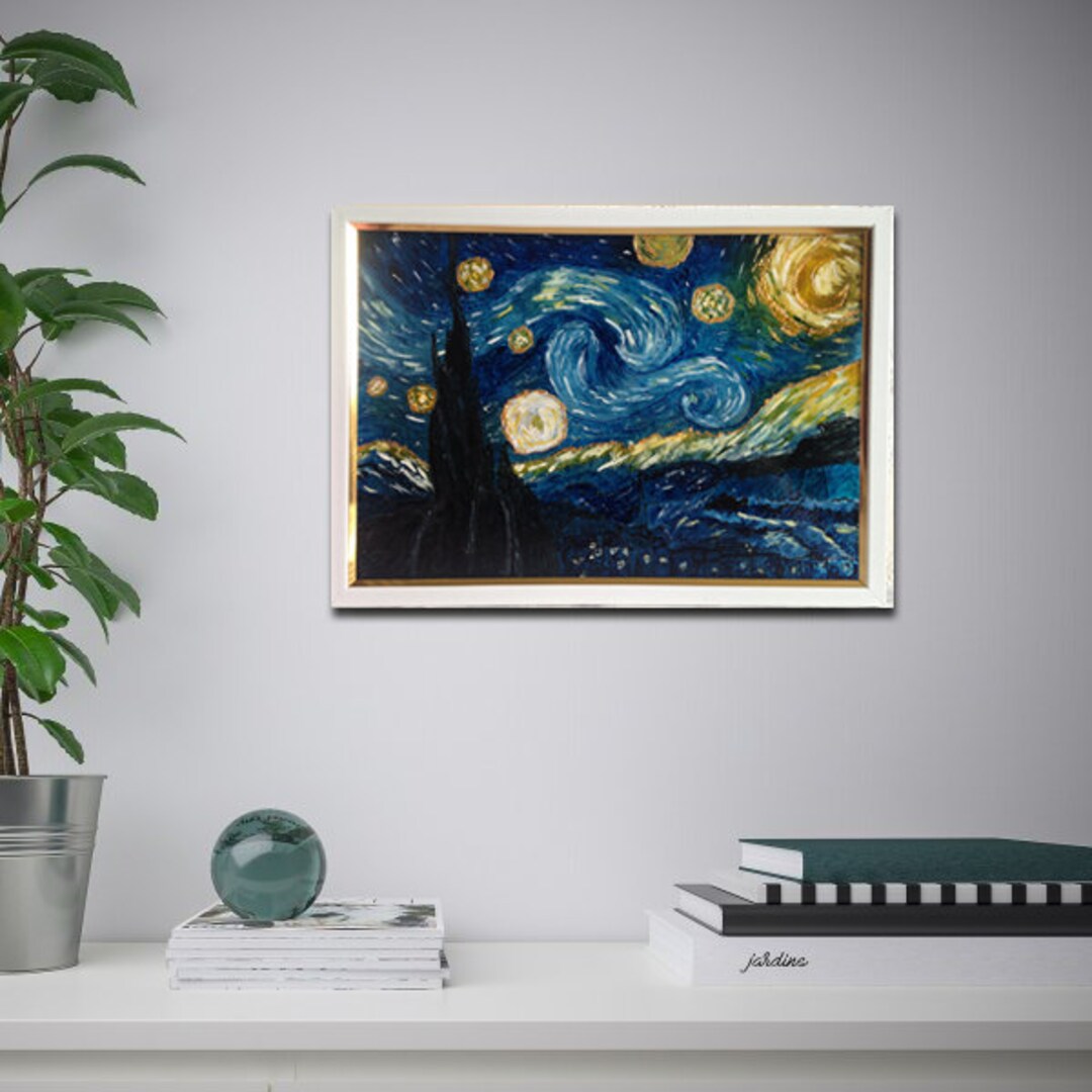 The Starry Night by Vincent Van Gogh Reproduction Stained - Etsy
