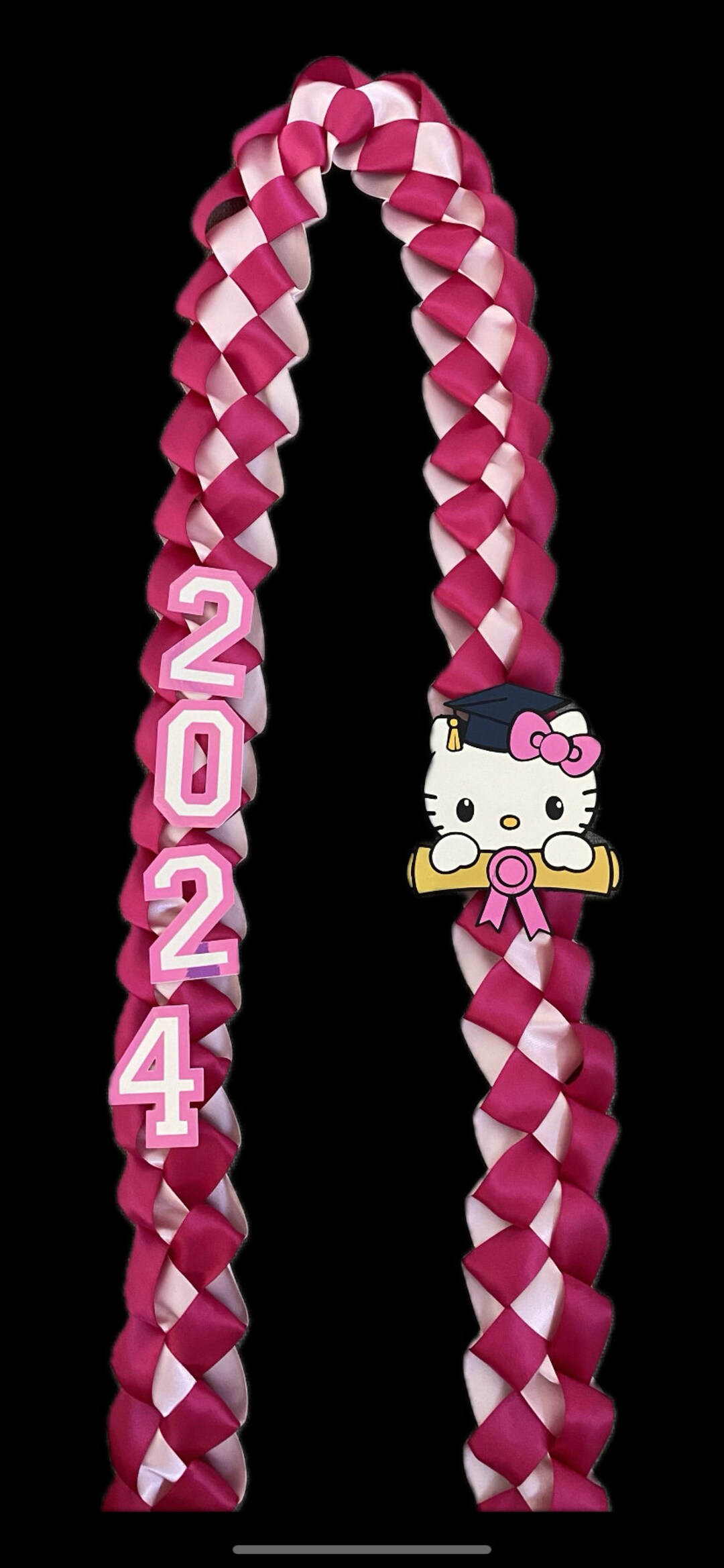 Graduation Ribbon Lei , Pink Lei, Hello Kitty Lei - Etsy