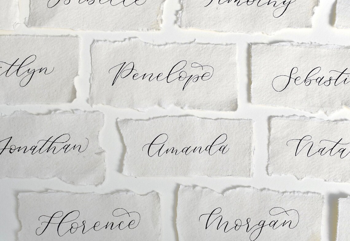 Table Place Cards, Wedding Place Cards, Place Cards on Handmade Paper ...
