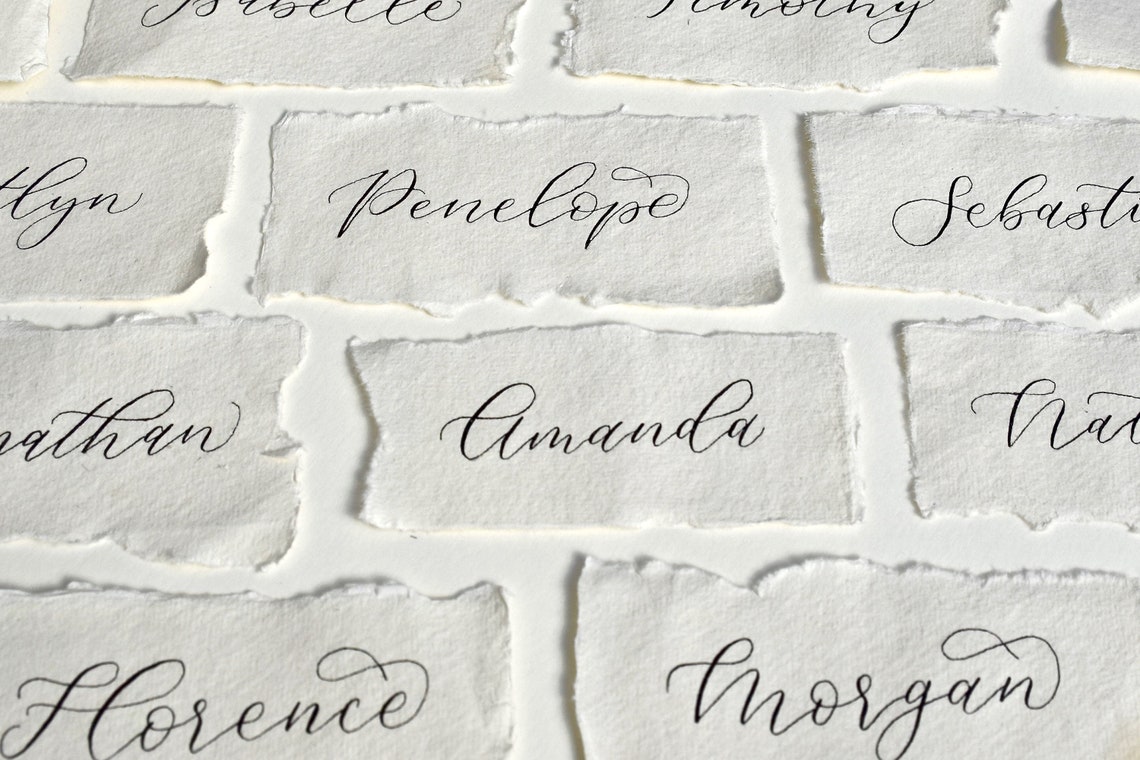 Table Place Cards, Wedding Place Cards, Place Cards on Handmade Paper ...