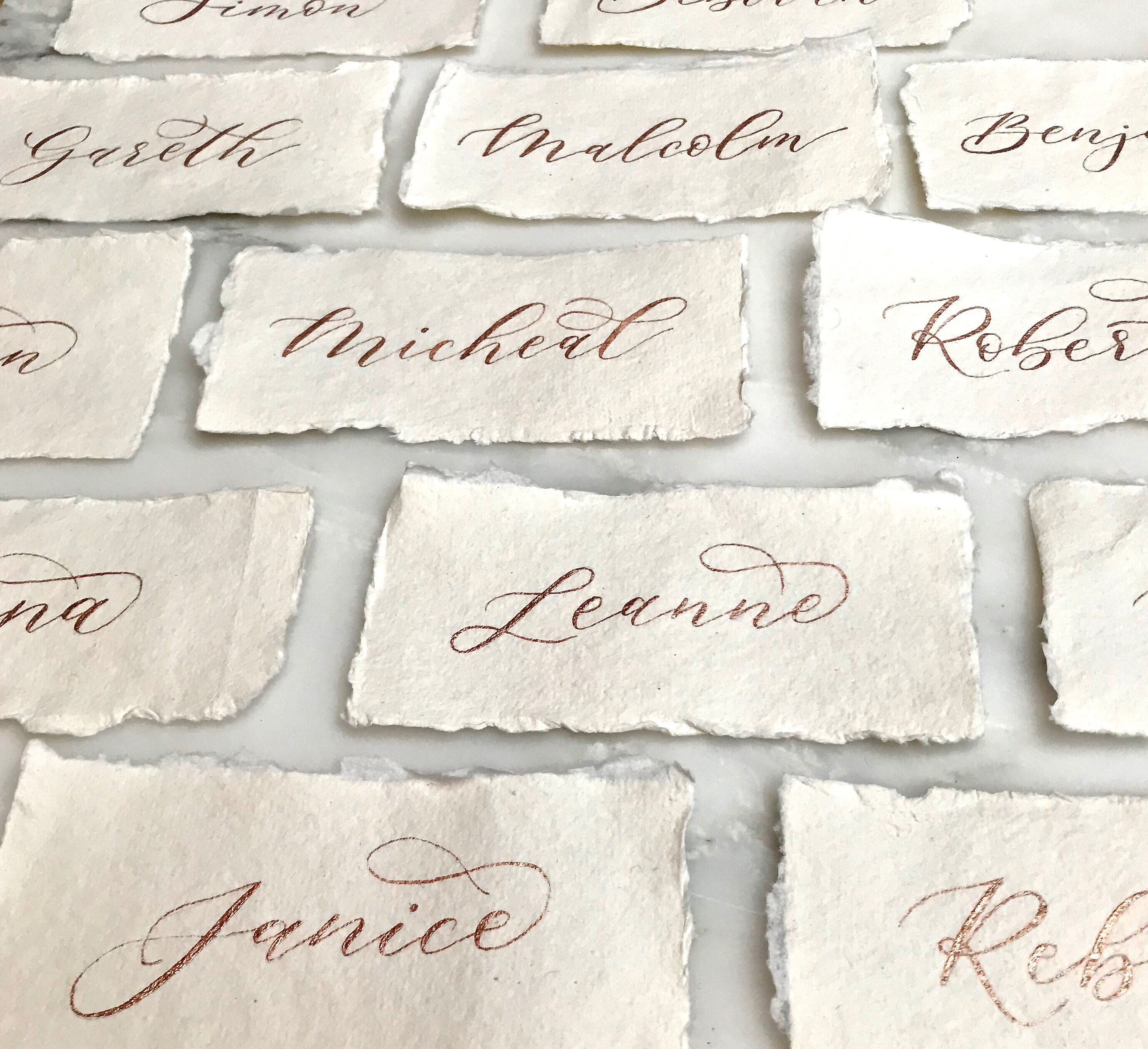 Table Place Cards, Wedding Place Cards, Place Cards on Handmade Paper ...