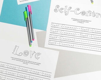 Cursive Learn, Trace and Color the Fruits of the Holy Spirit ...