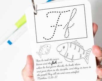 Homeschooling Traceable Alphabet Cards Printable With Bible | Etsy